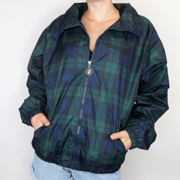 Jerzees | Jackets & Coats | Retro 9s Jerzees Plaid Windbreaker Jacket ...